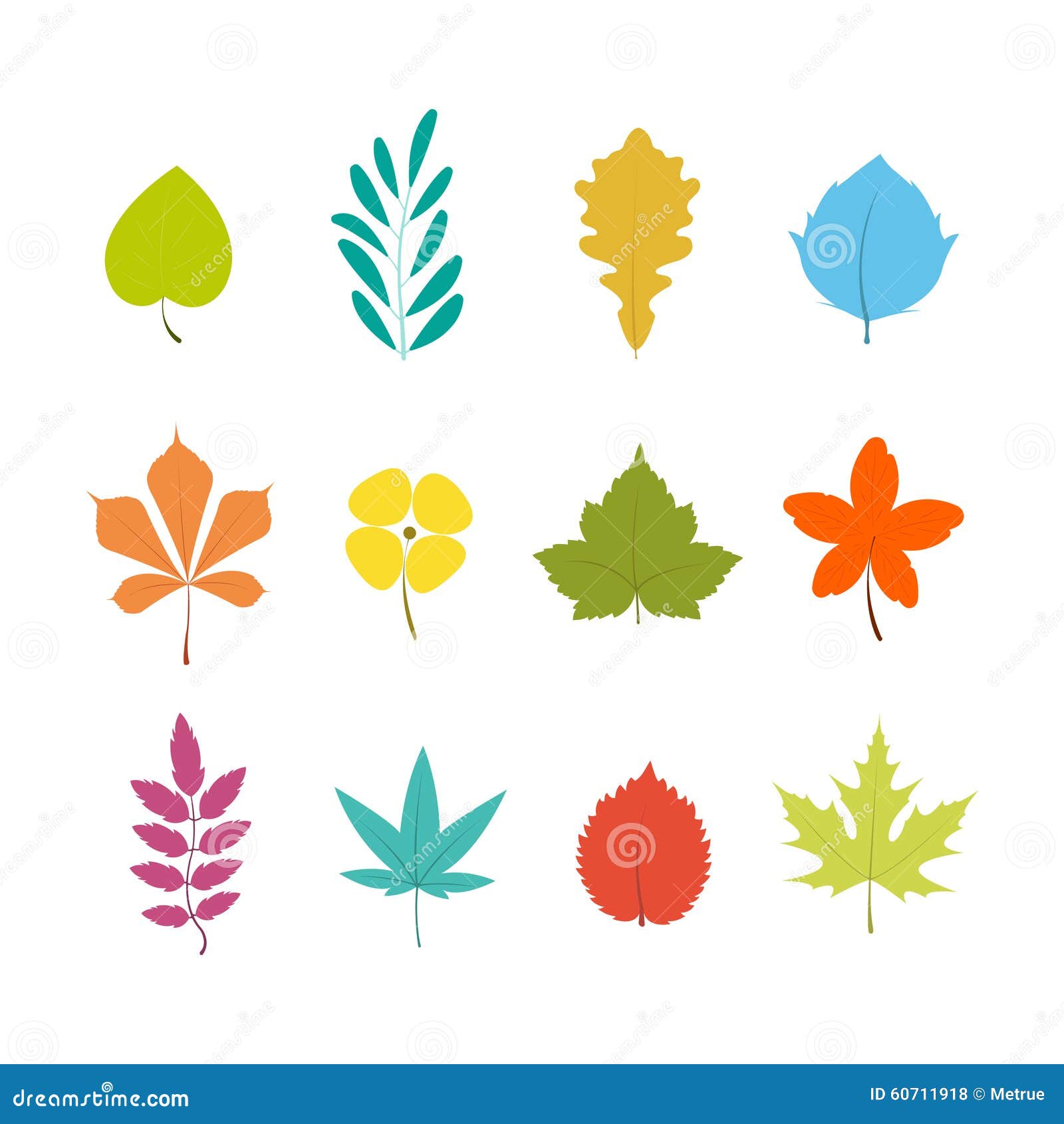 Colorful leafs stock vector. Illustration of natural - 60711918