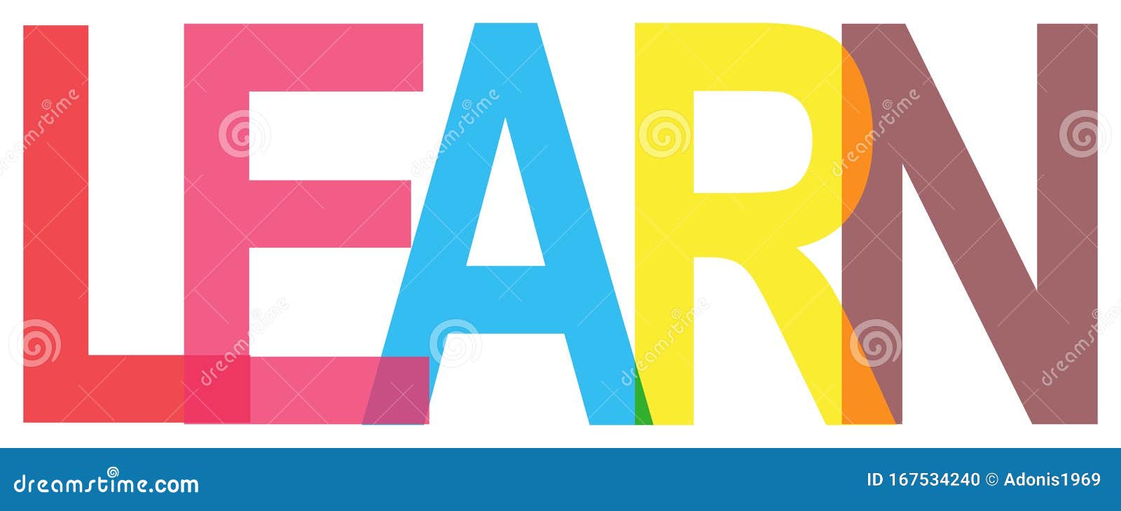 Colorful learn stock illustration. Illustration of mark - 167534240