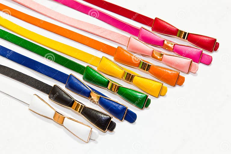 The colorful leather belts stock photo. Image of pink - 24689272