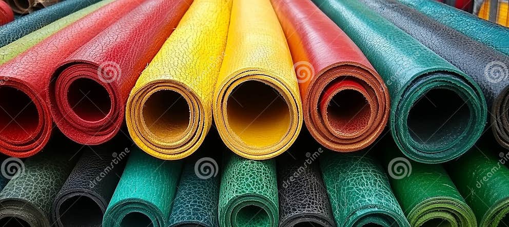 Colorful Leather Craft Rolls a Diverse Assortment for Creative Design ...