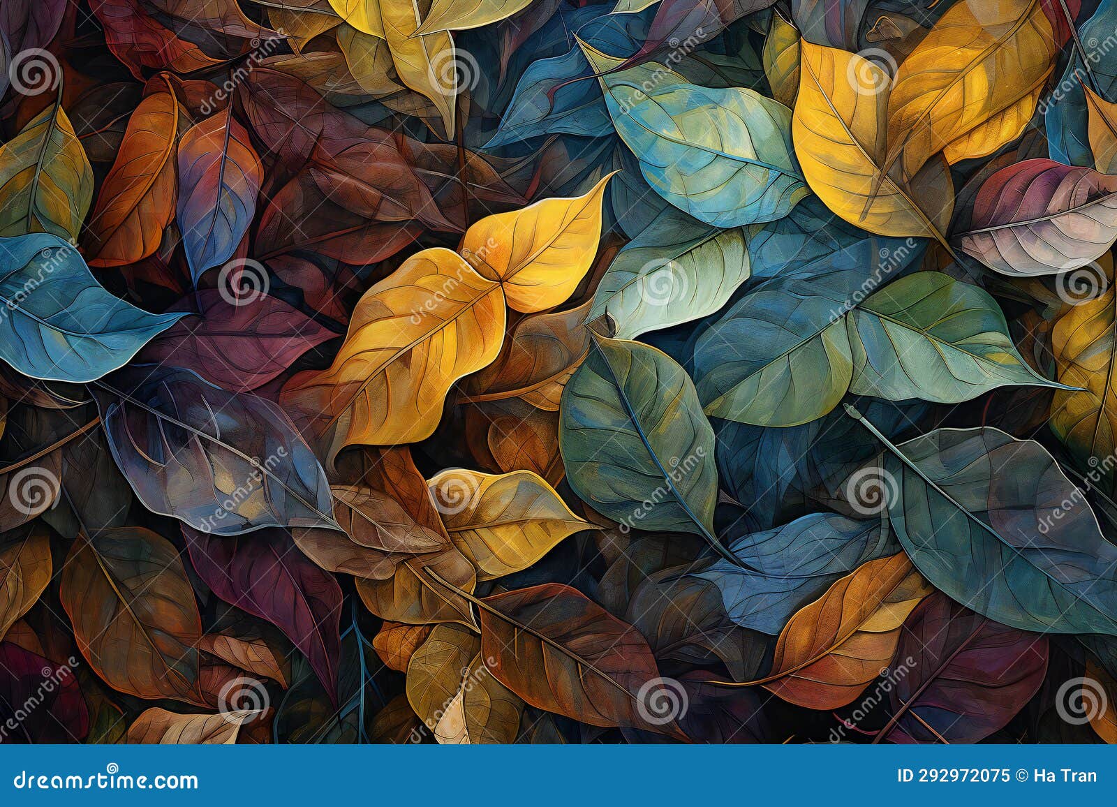 Colorful Leaves Background, Colorful Leaves Texture for Your Design ...