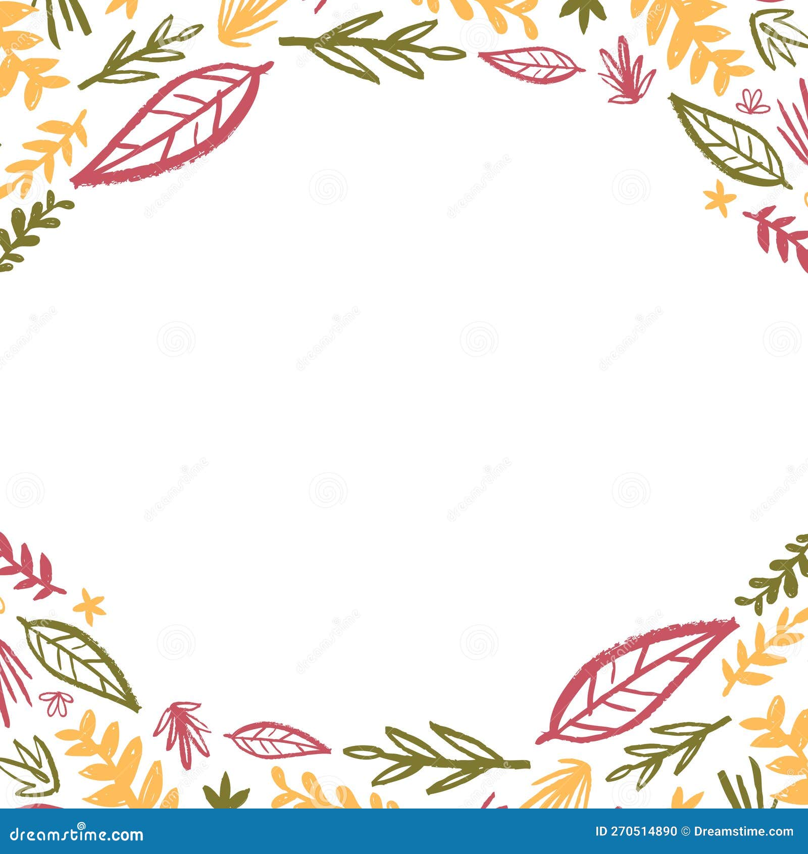 Colorful leaves frame stock illustration. Illustration of orange ...
