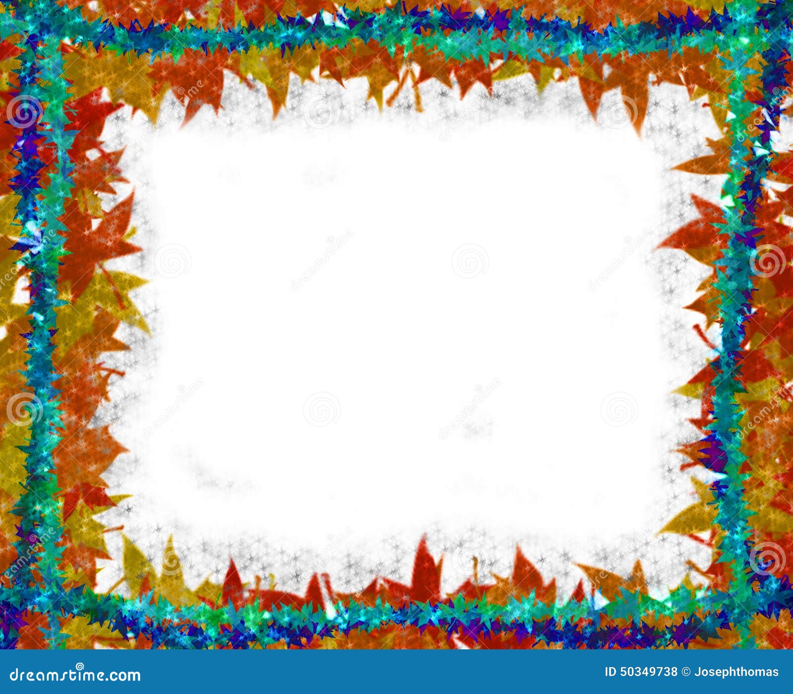 Colorful Leaves [maple] Border Frame on White Stock Illustration ...