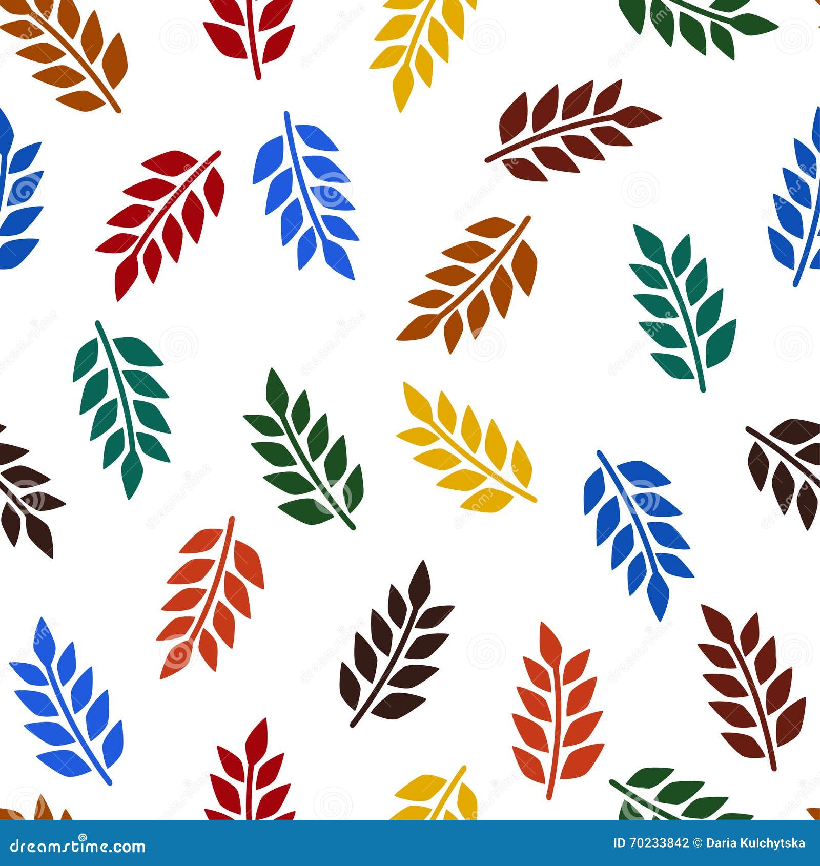 Colorful leaves pattern. stock vector. Illustration of template - 70233842