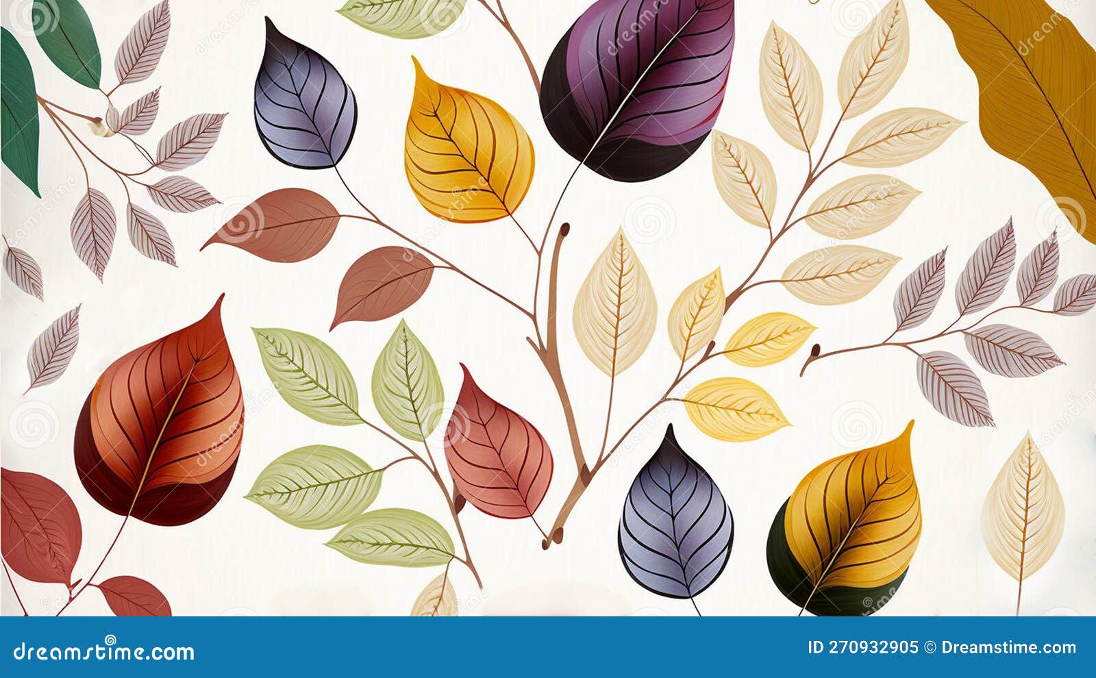 Colorful Leaves Pattern Background Stock Illustration - Illustration of ...