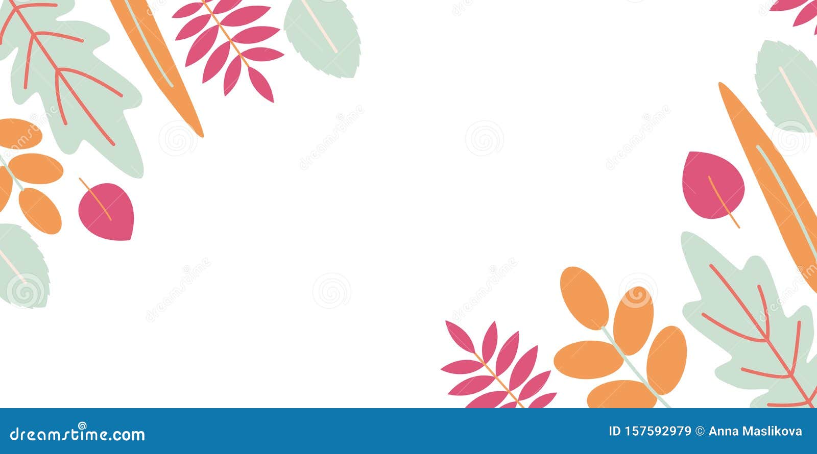 Colorful Leaves Poster Template for Web and Print. Fall Background ...