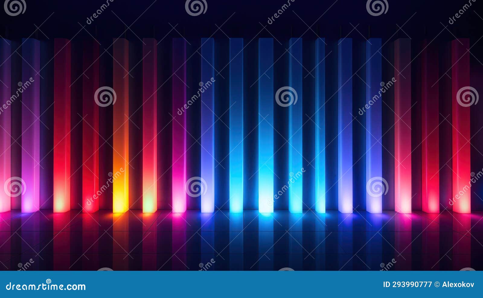 Colorful LED Lights at Night AI Generated Stock Illustration ...