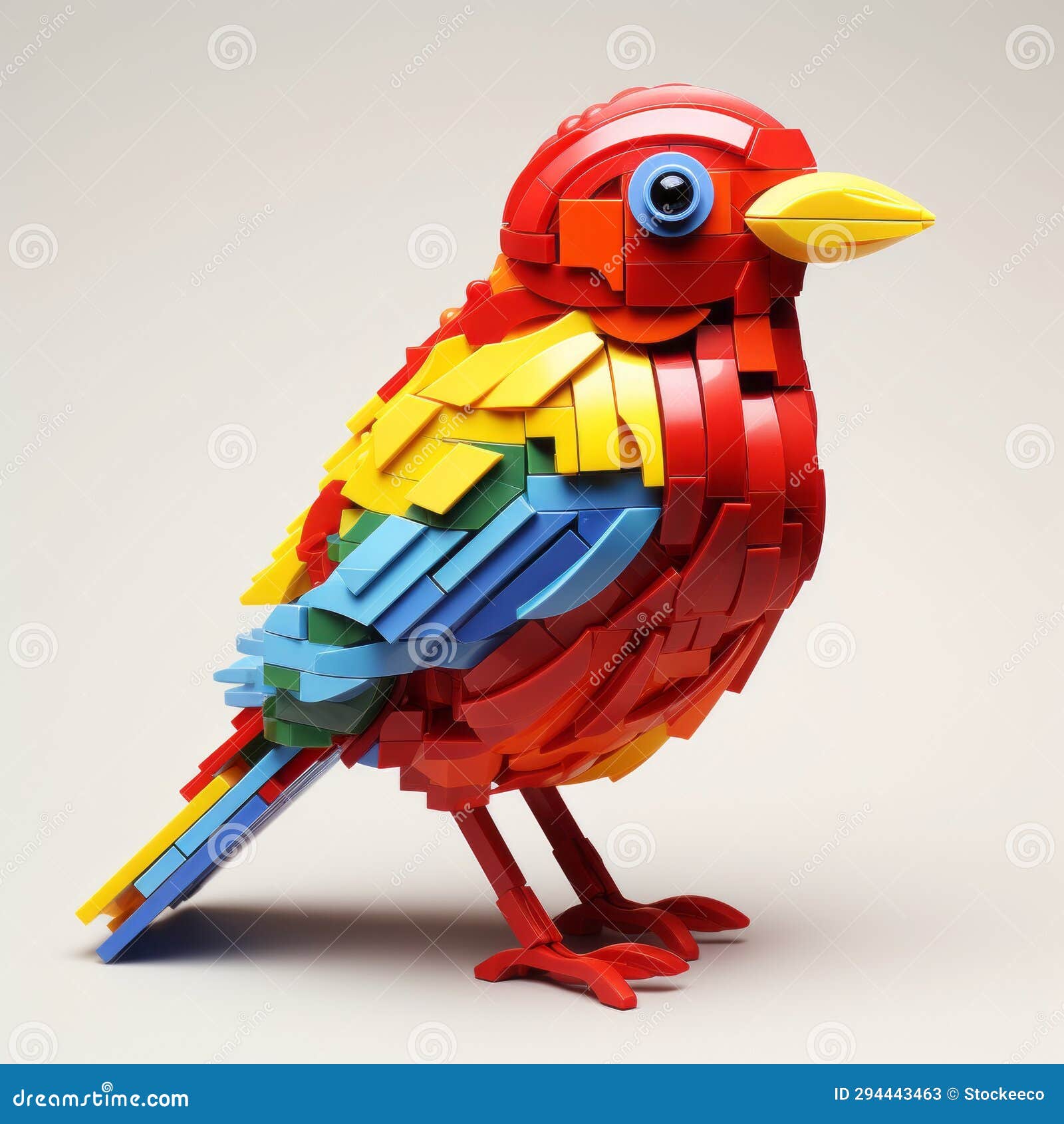 Colorful Lego Bird: a Realistic Rendering of Iconic Design Stock ...