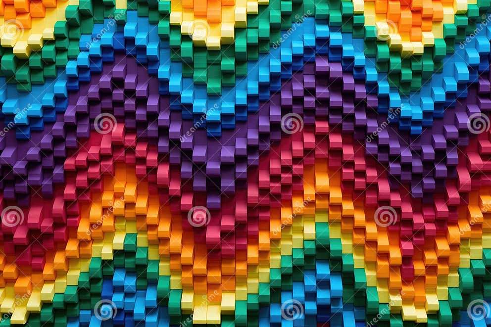 Colorful Lego Brick Wall with Alternating Patterns Stock Image - Image ...