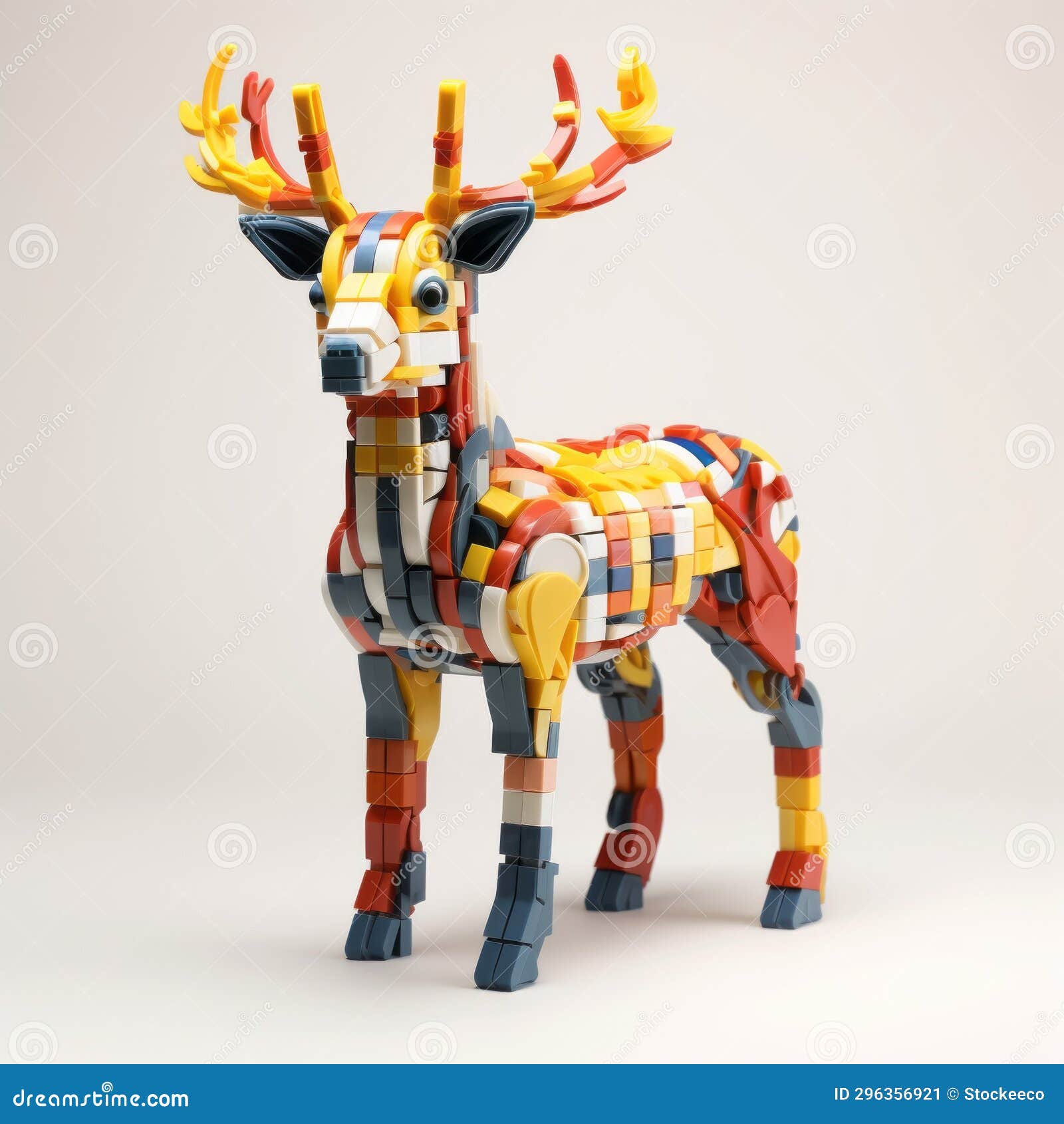 Colorful Lego Deer: A Hyper-realistic 3d Creation With Rubber And Mixed ...