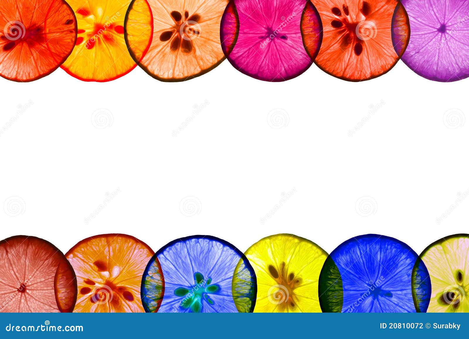 Colorful Lemon Pieces Whit White Space Stock Photo - Image of ...