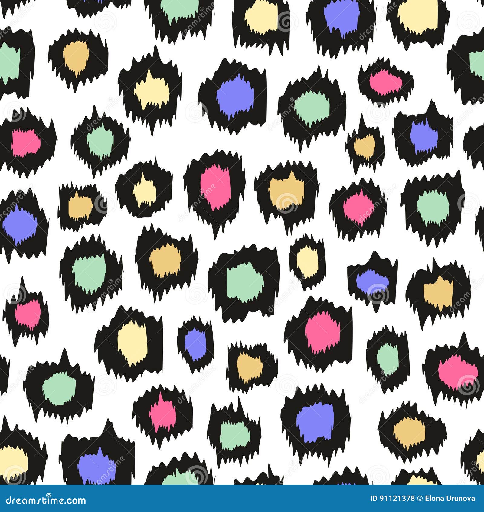 Colorful Leopard Pattern. Vector Seamless Background for Design Stock ...
