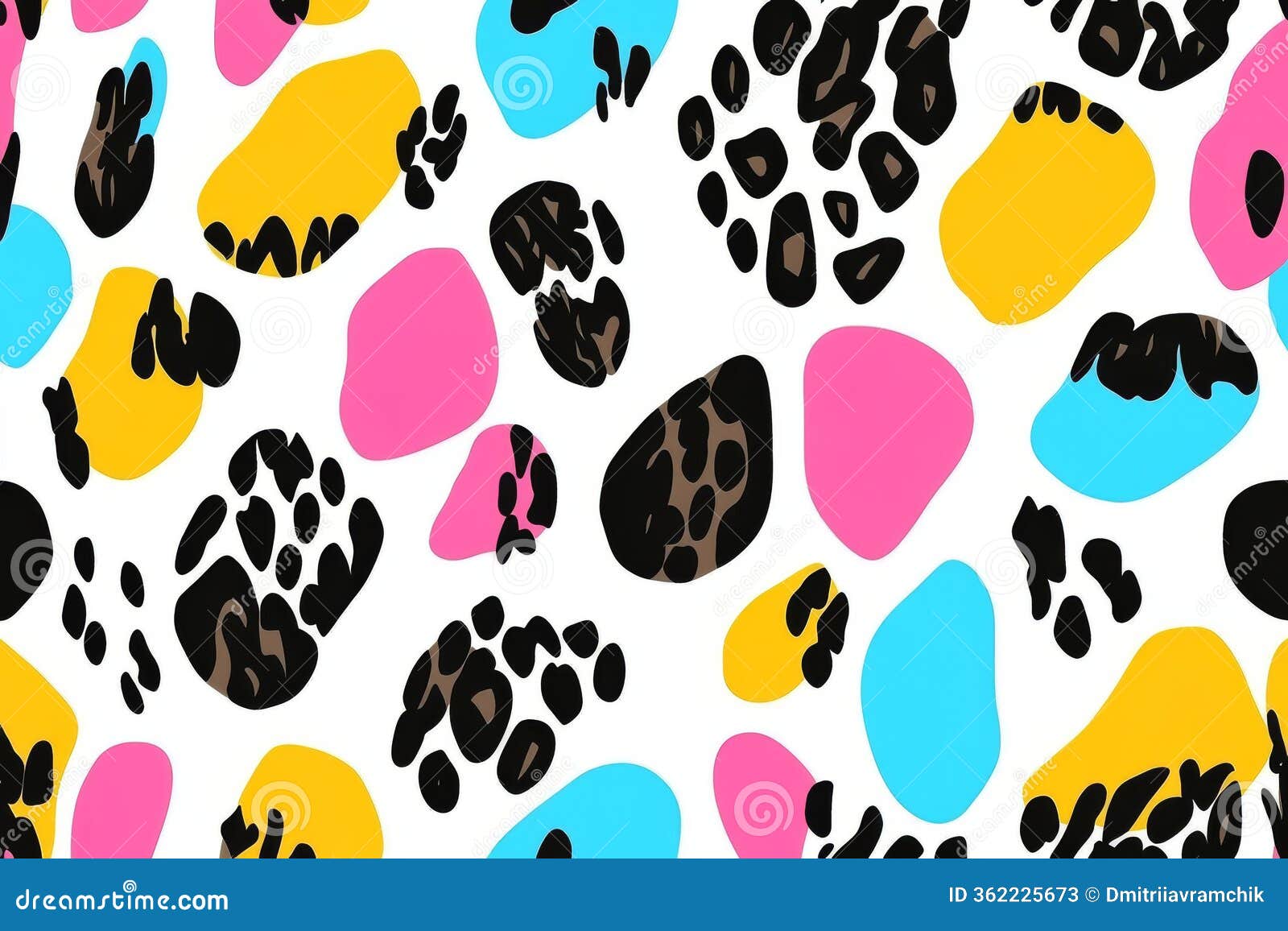 A Colorful Leopard Print with a Soft, Gradient Effect in Rainbow Tones ...