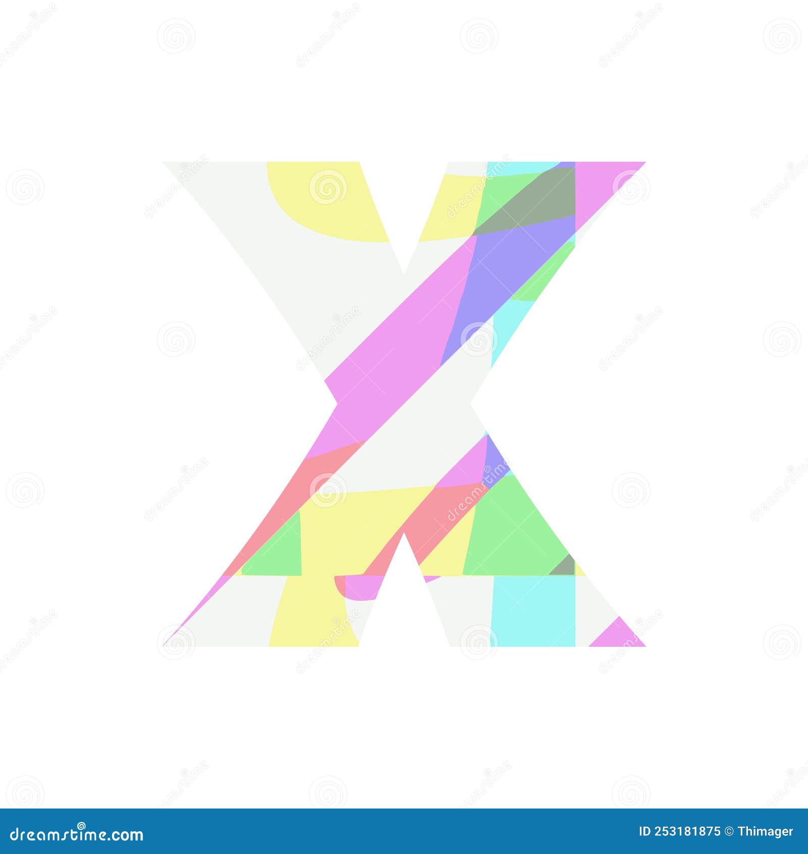 Colorful X letter stock illustration. Illustration of christmas - 253181875