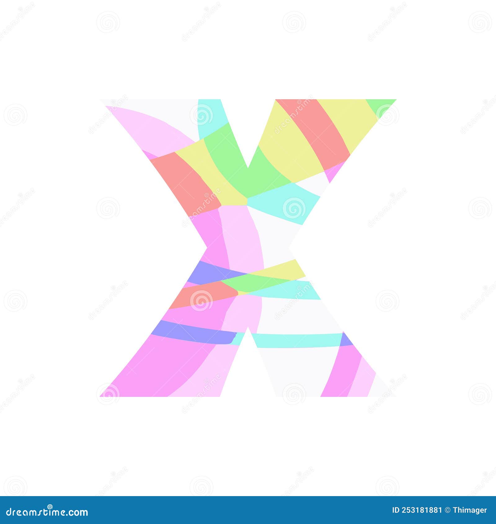 Colorful X letter stock illustration. Illustration of graphic - 253181881