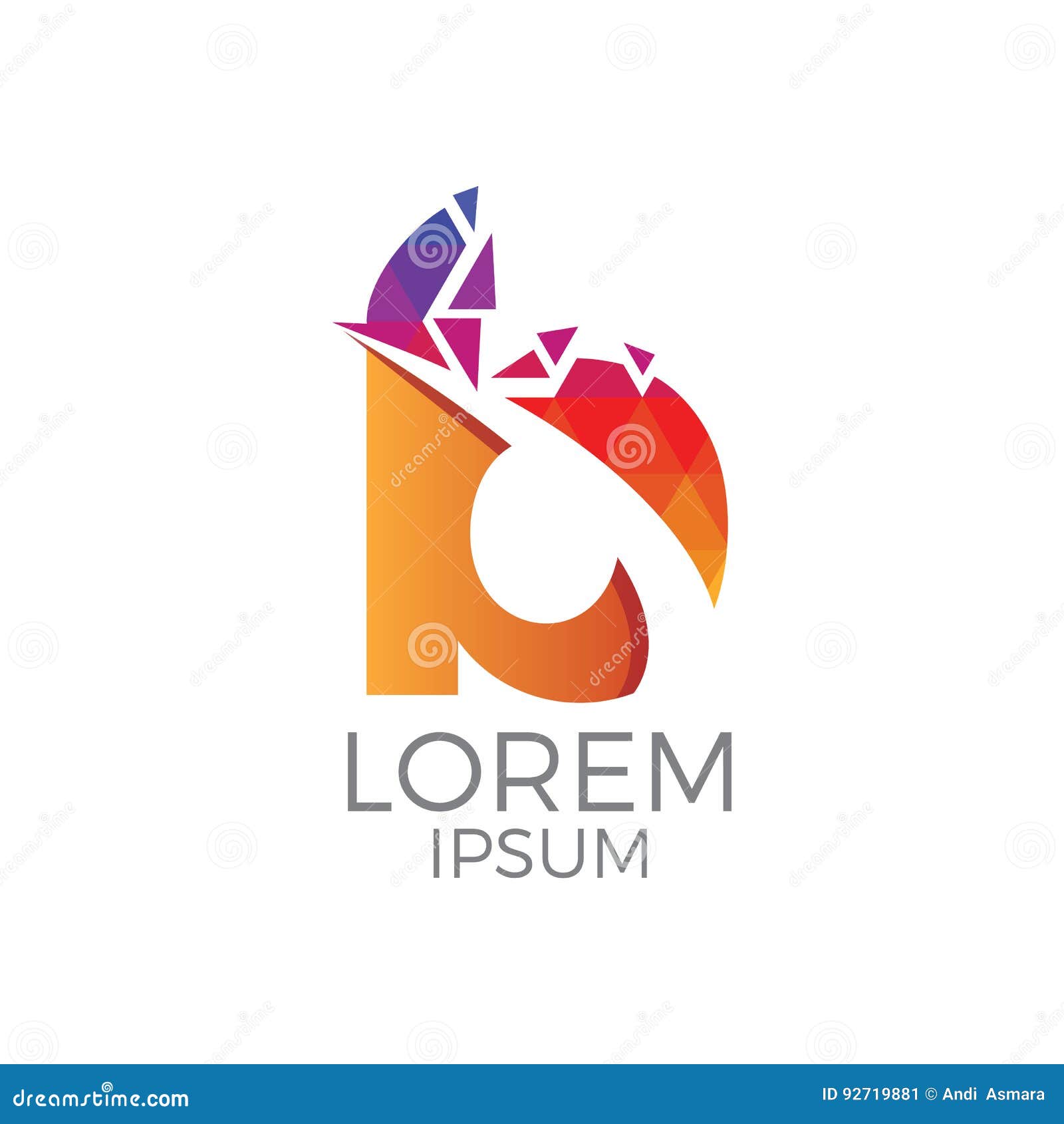 Colorful Letter `b` Logo stock vector. Illustration of pixel - 92719881