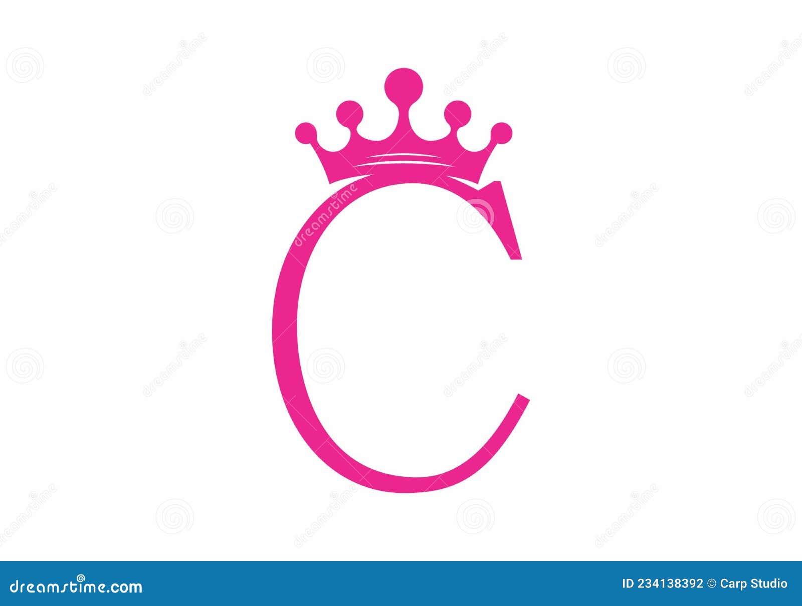 Colorful of Letter C with Crown Stock Vector - Illustration of ...