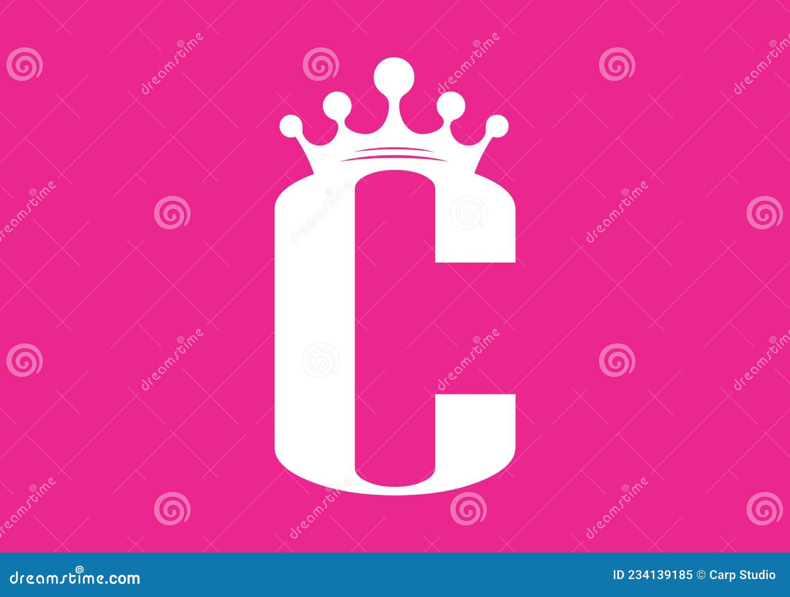 Colorful of Letter C with Crown Stock Vector - Illustration of classic ...