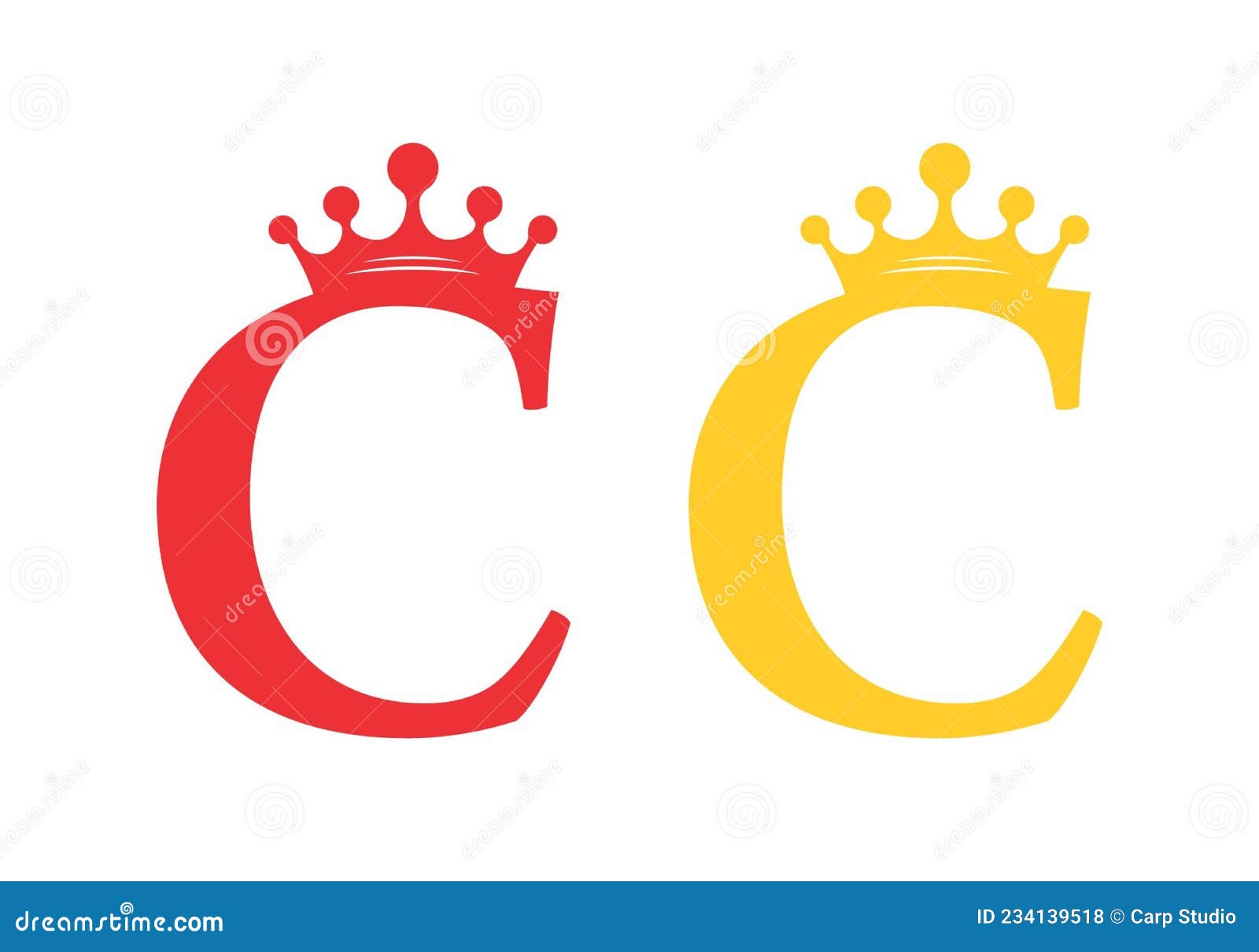 Colorful of Letter C with Crown Stock Vector - Illustration of graphic ...
