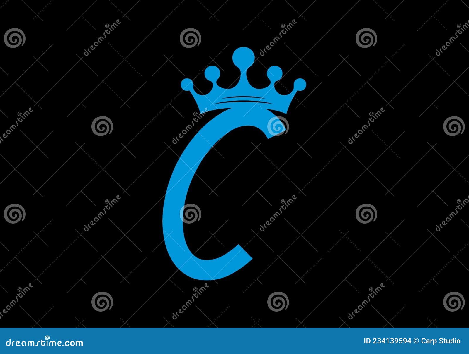 Colorful of Letter C with Crown Stock Vector - Illustration of fashion ...