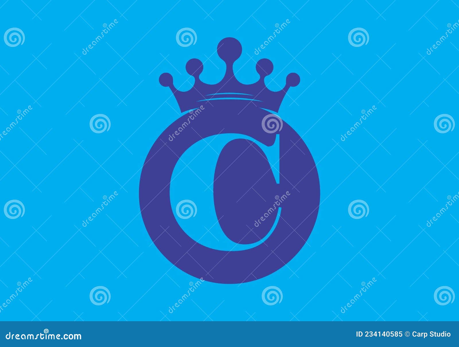 Colorful of Letter C with Crown Stock Vector - Illustration of logotype ...
