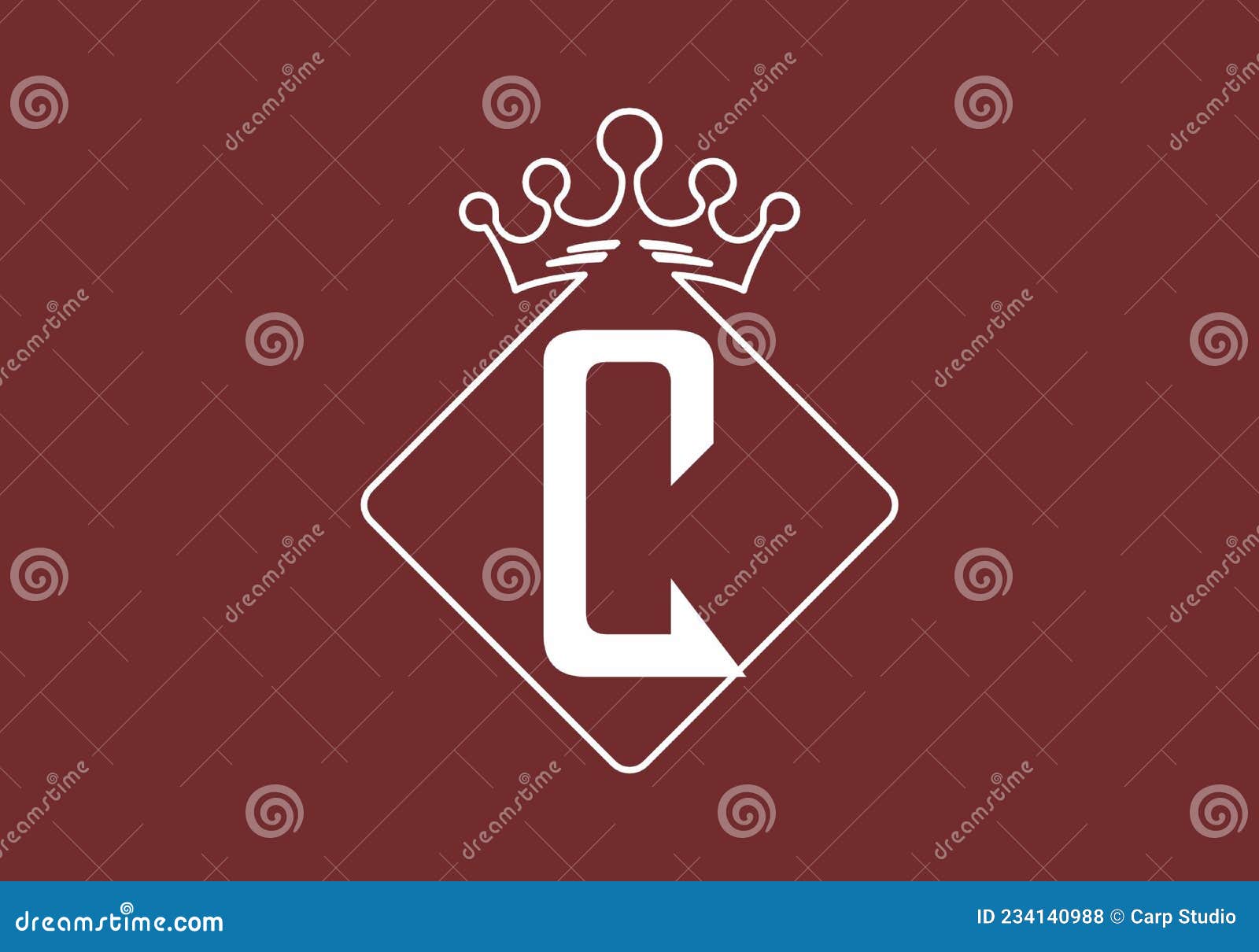 Colorful of Letter C with Crown Stock Vector - Illustration of ...