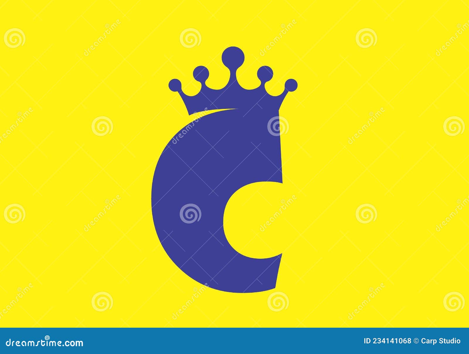 Colorful of Letter C with Crown Stock Vector - Illustration of elegant ...