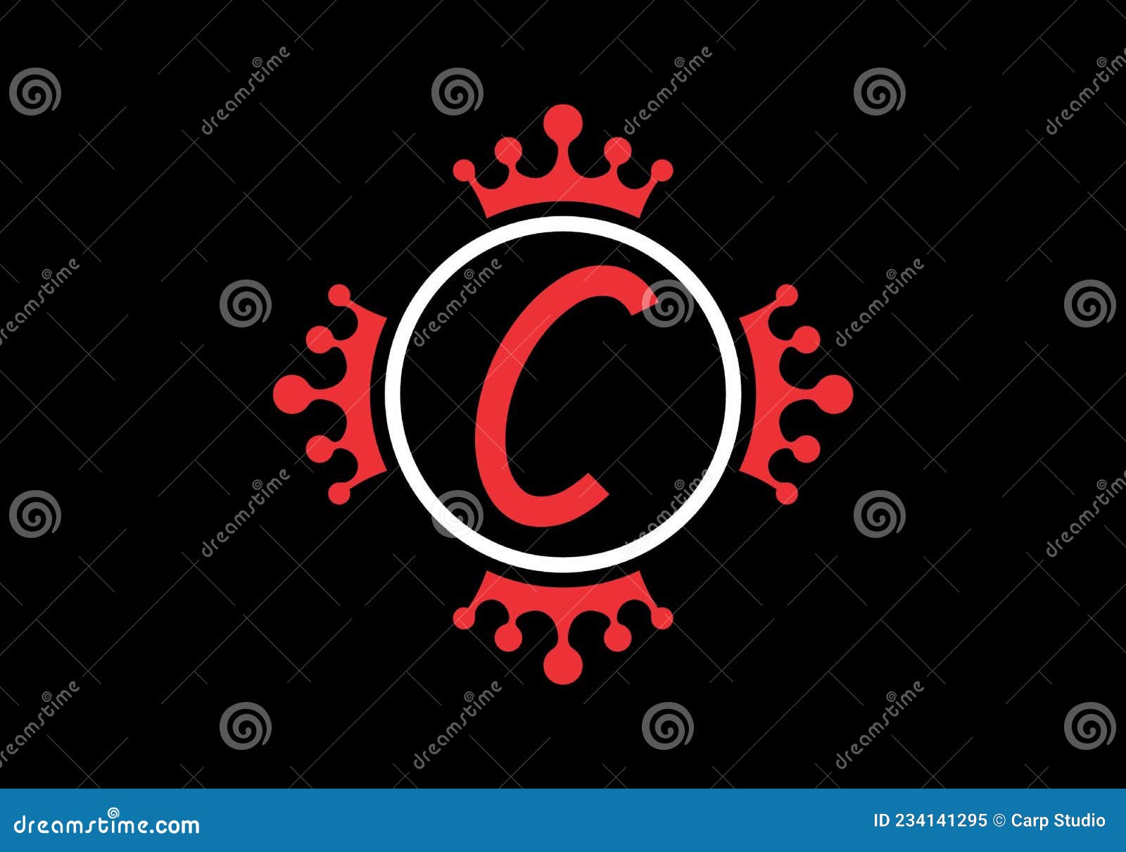 Colorful of Letter C with Crown Stock Vector - Illustration of emblem ...