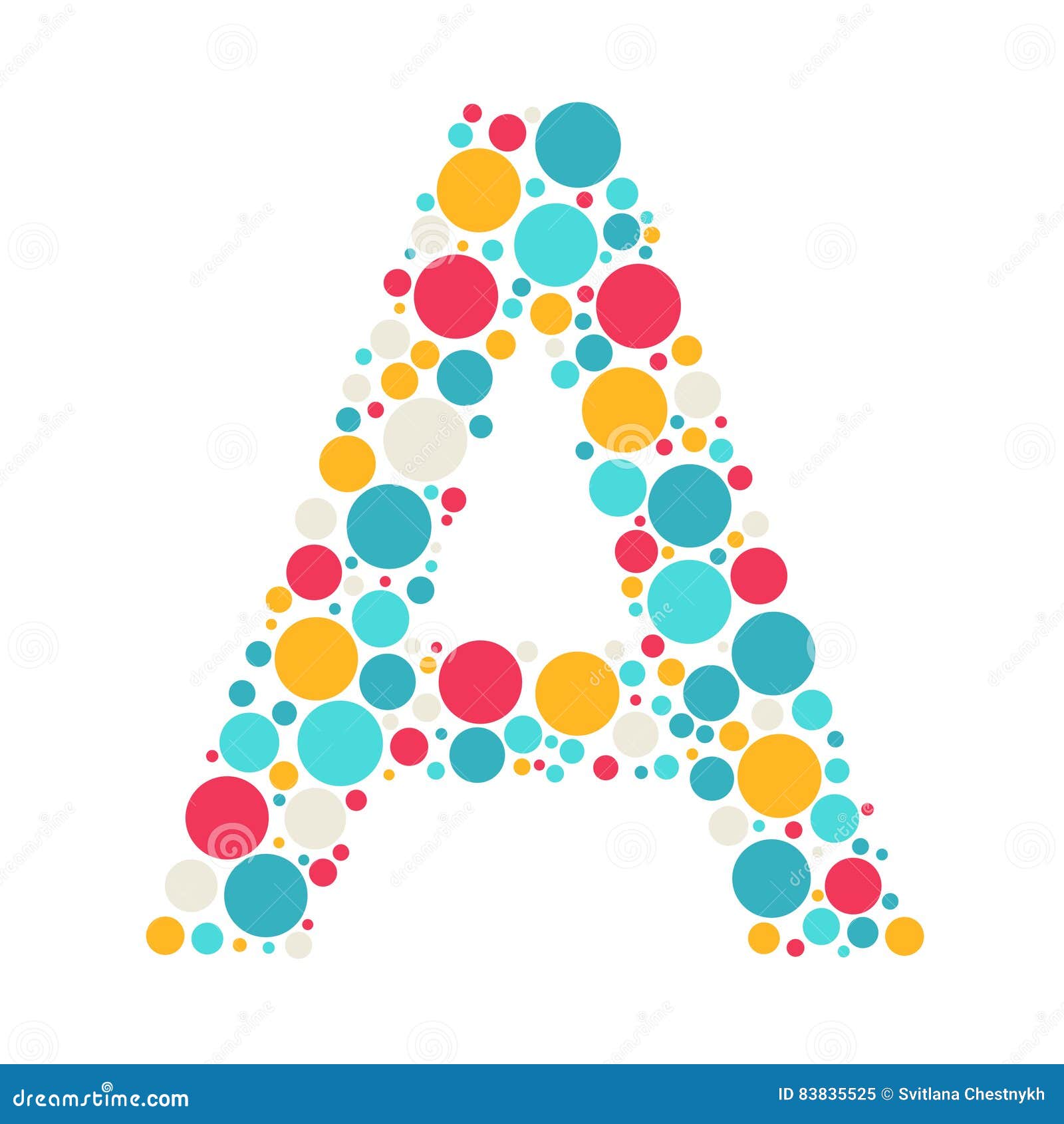 Colorful Letter a Icon Made with Circles Stock Vector - Illustration of ...