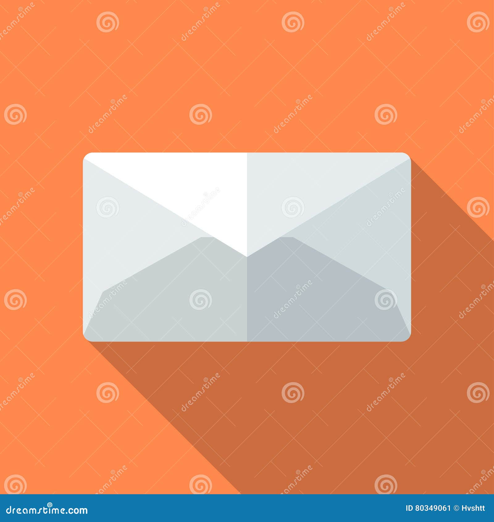 Colorful Letter Mail Envelope Icon in Modern Flat Style with Long ...