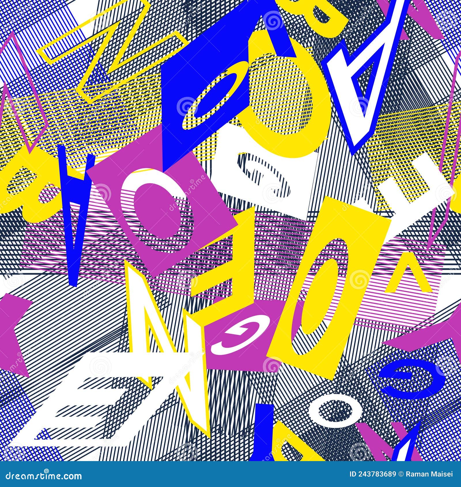 Colorful Letter Pattern for Fabrics, Textiles, Packaging and Wallpaper ...