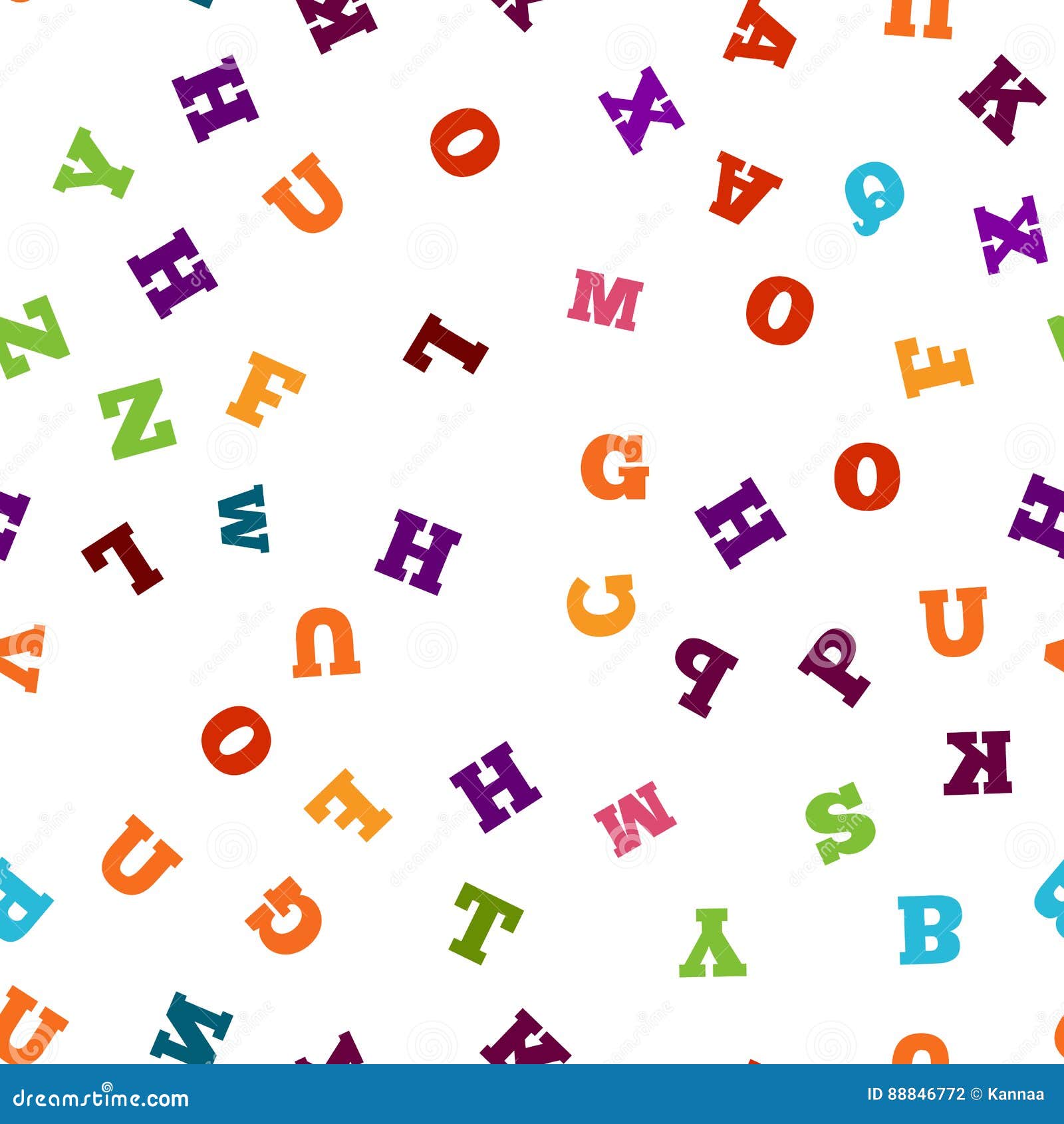 Colorful Letter Seamless Pattern on White Background Stock Vector ...