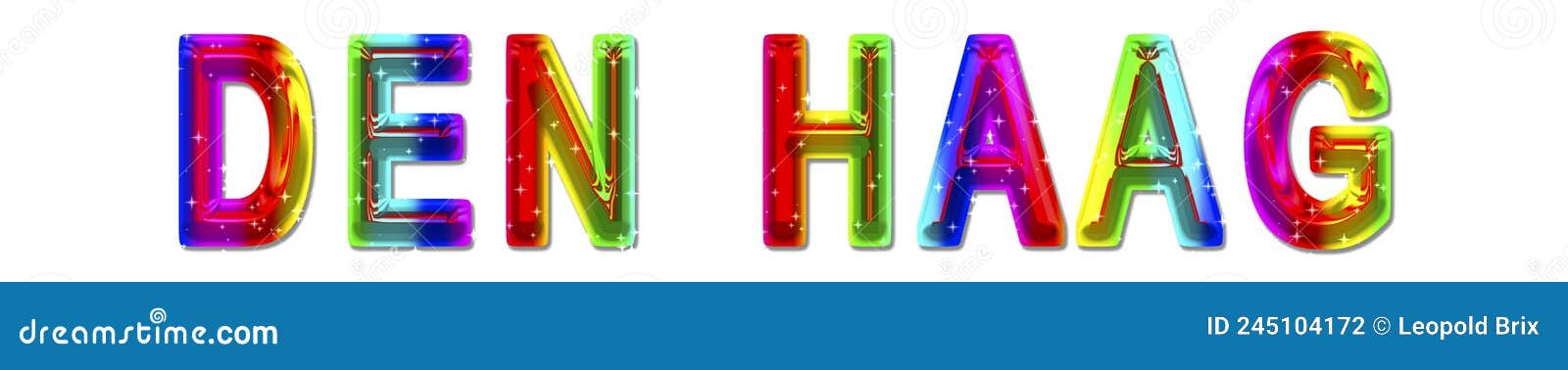 Colorful Lettering of DEN HAAG Stock Illustration - Illustration of ...