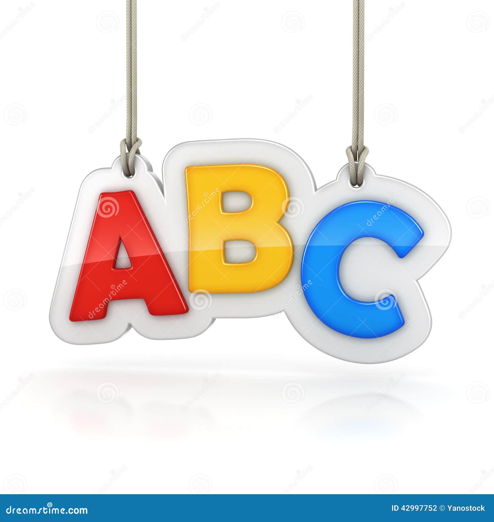 Colorful Letters ABC Hanging on White Background Stock Illustration ...