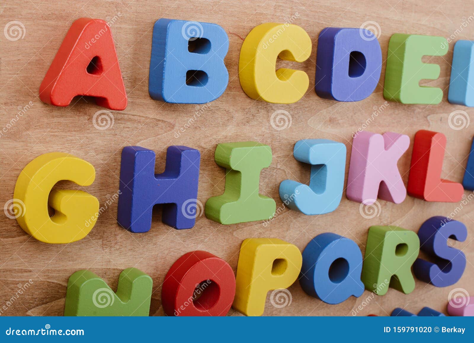 Colorful Letters Made of Wood Stock Photo - Image of alphabetical ...