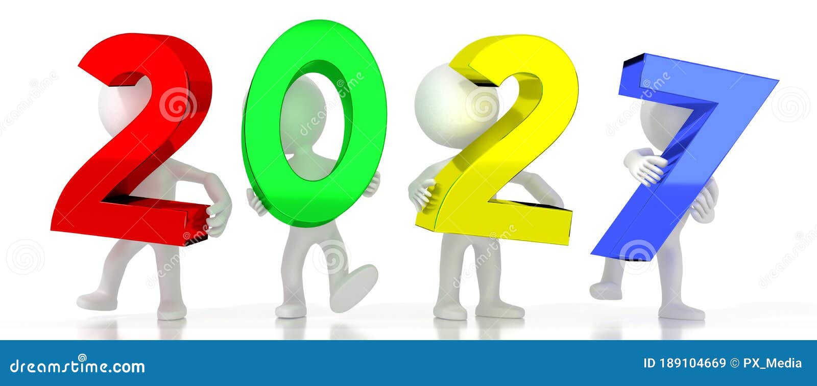 2027 - Colorful Letters - 3D Illustration Stock Illustration ...