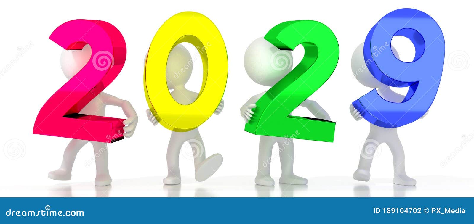 2029 - Colorful Letters - 3D Illustration Stock Illustration ...