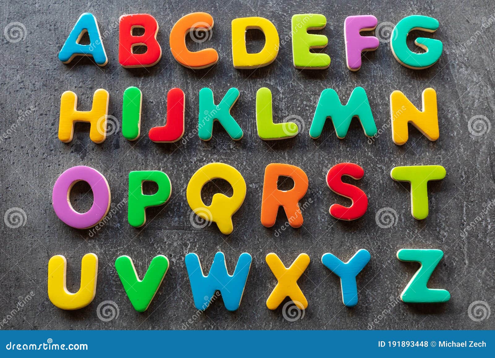 Colorful Letters on Granite Background, Alphabetical Order Stock Photo ...