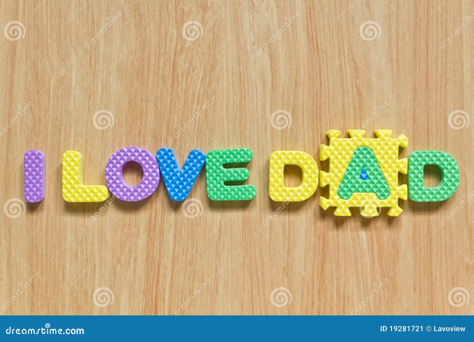 Colorful Letters with I Love Dad Stock Image - Image of sign, wood ...