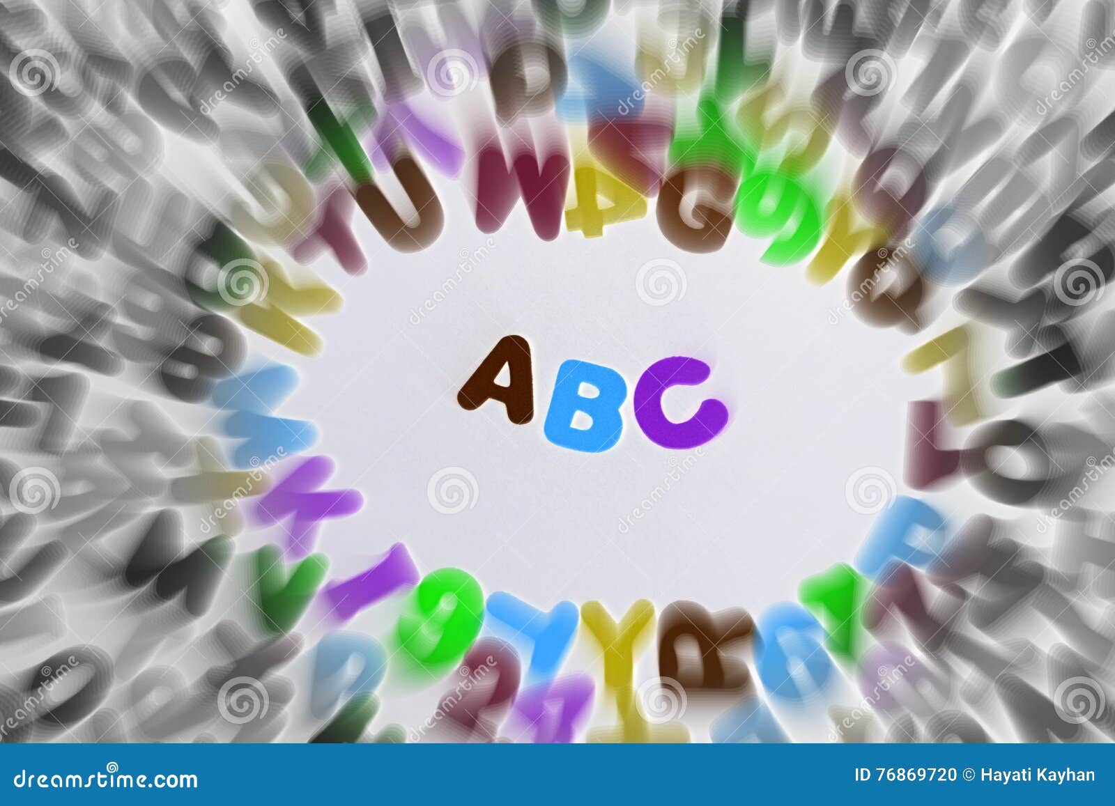 Colorful Letters and Numbers with Zoom Effect Stock Photo - Image of ...