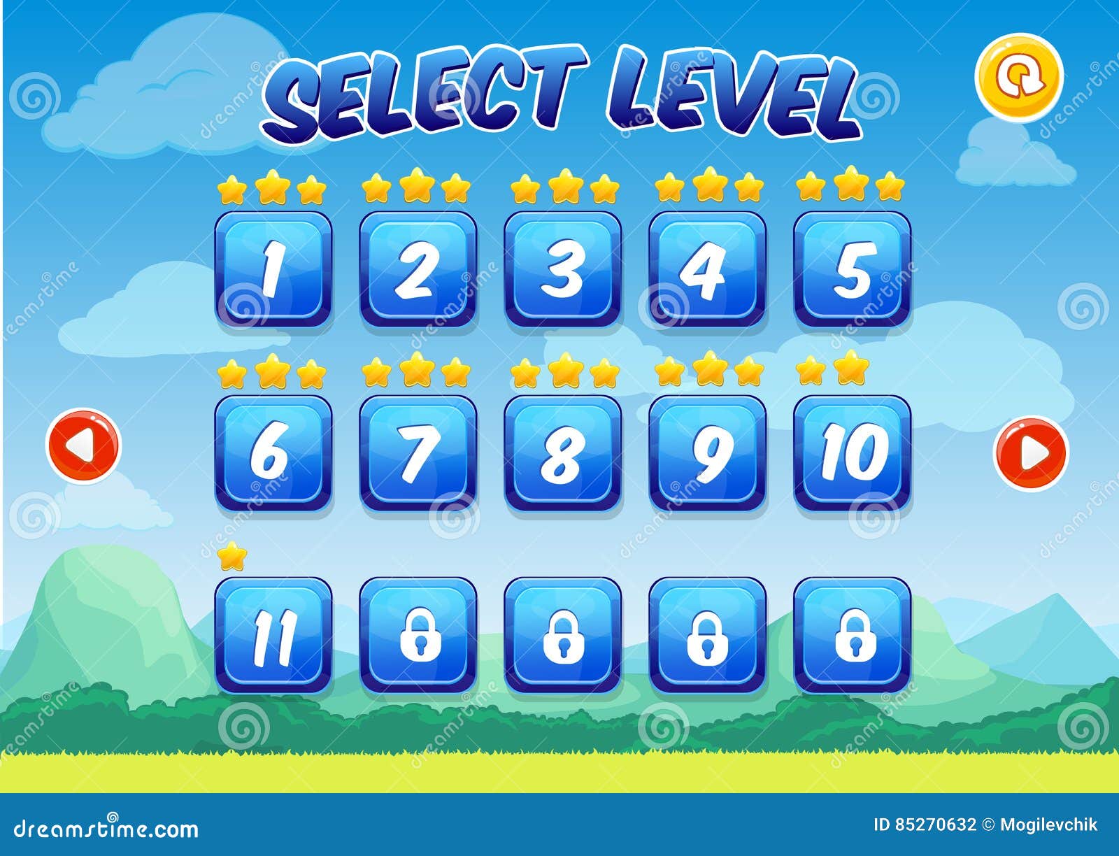 Colorful Level Selection Screen Stock Vector - Illustration of ...
