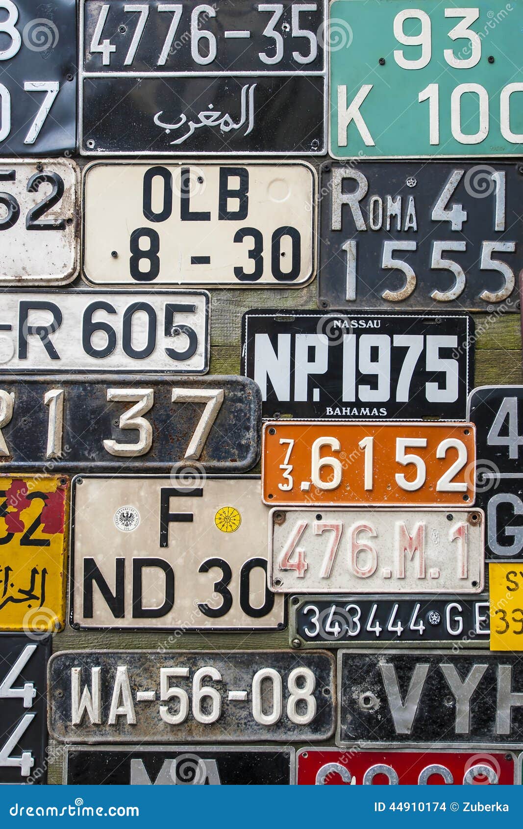 Colorful License Plates Vertical Stock Photo - Image of plates ...