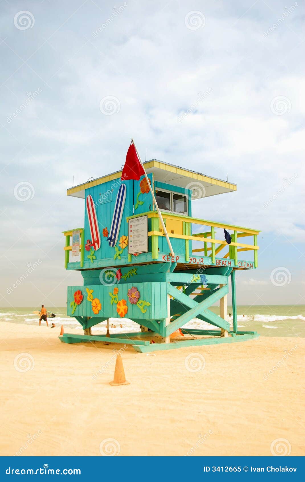 Colorful lifeguard cabin stock image. Image of safety - 3412665