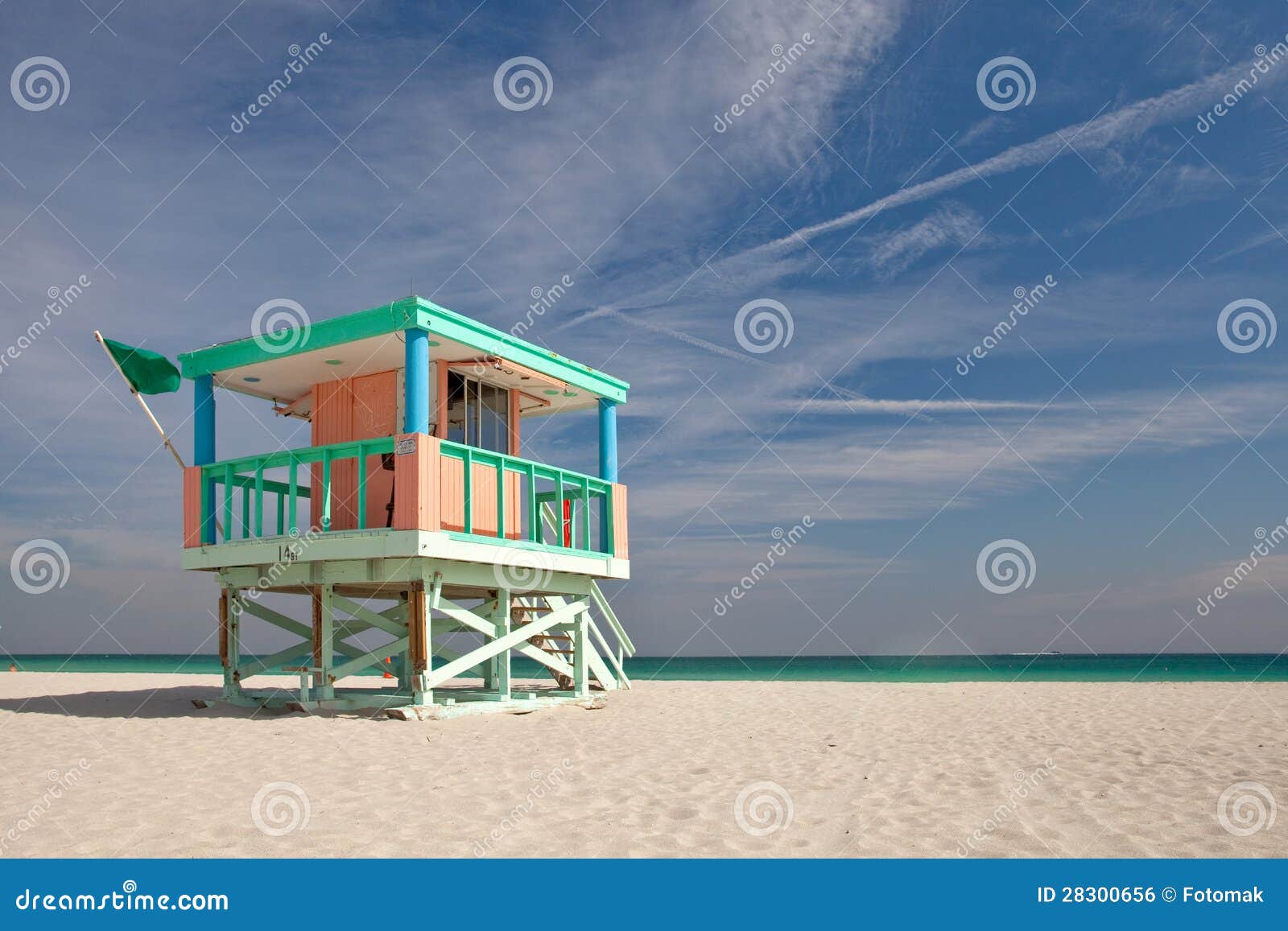 Colorful Lifeguard House in Miami Beach Stock Photo - Image of clean ...