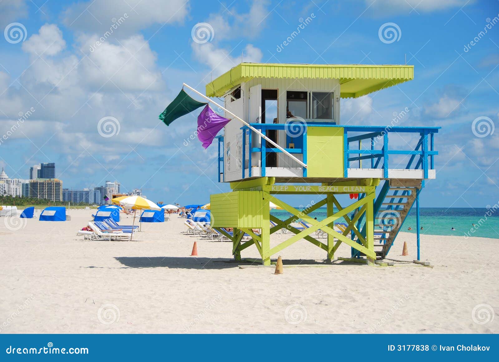 Colorful lifeguard stand stock photo. Image of observation - 3177838