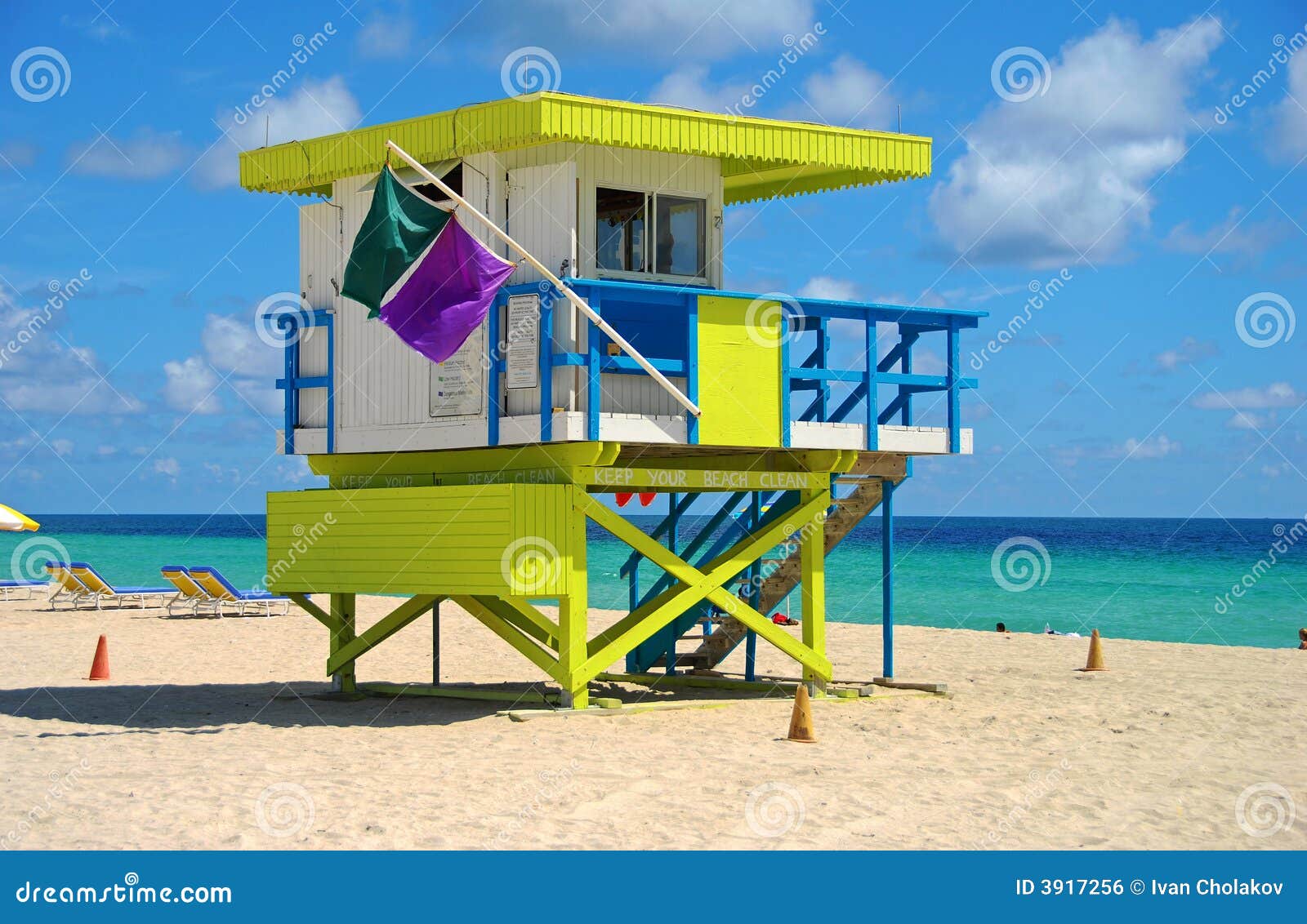 Colorful lifeguard stand stock photo. Image of florida - 3917256