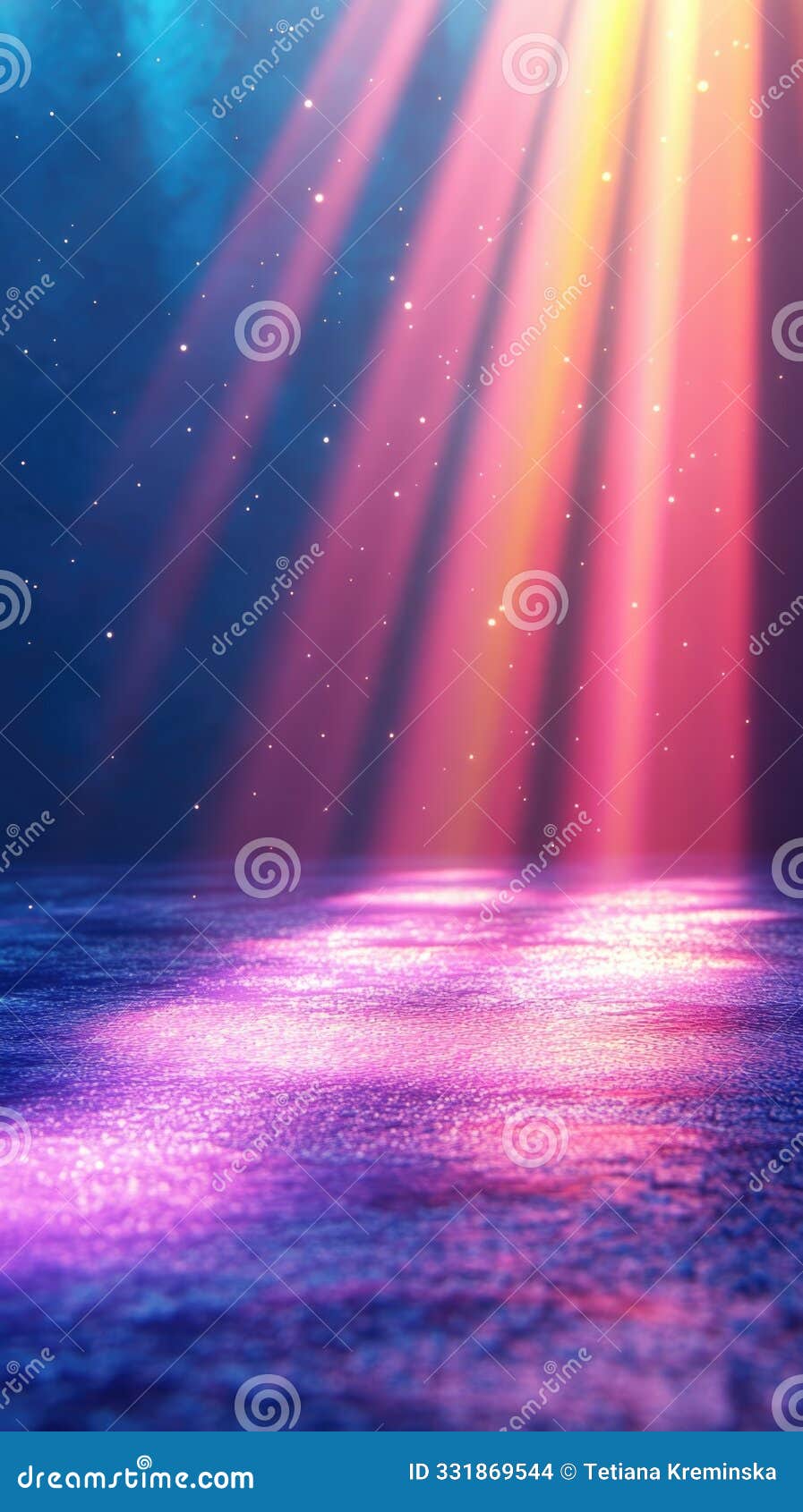 Colorful Light Beams Shining through the Night Stock Photo - Image of ...