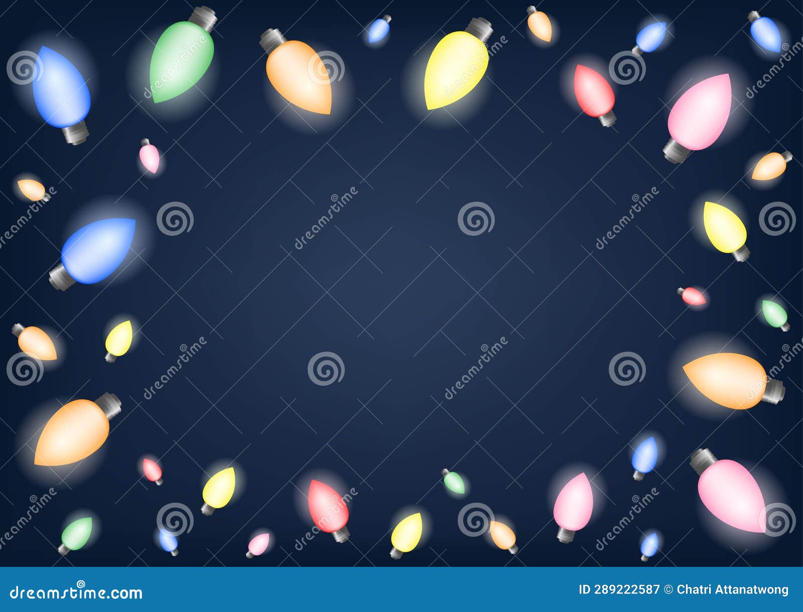 Colorful Light Bulb Candle Shape Frame with Copy Space on Dark ...