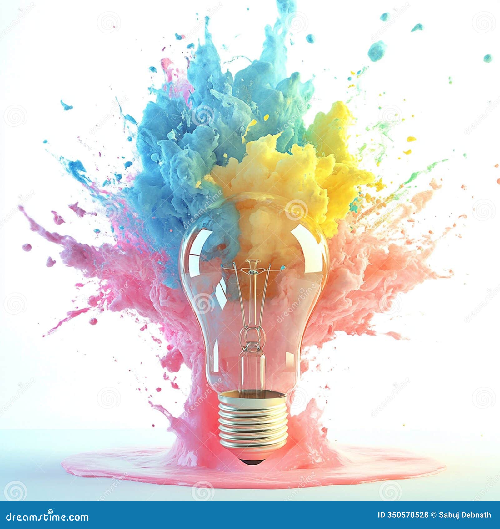 A Colorful Light Bulb Explosion in Amazing Background Rendering Stock ...