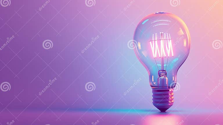 Colorful Light Bulb on a Gradient Background, Creative Innovation ...